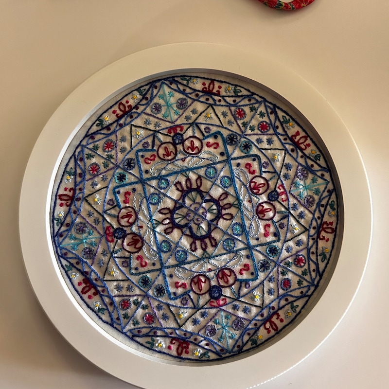 Embroidered Mandala Framed - Etsy