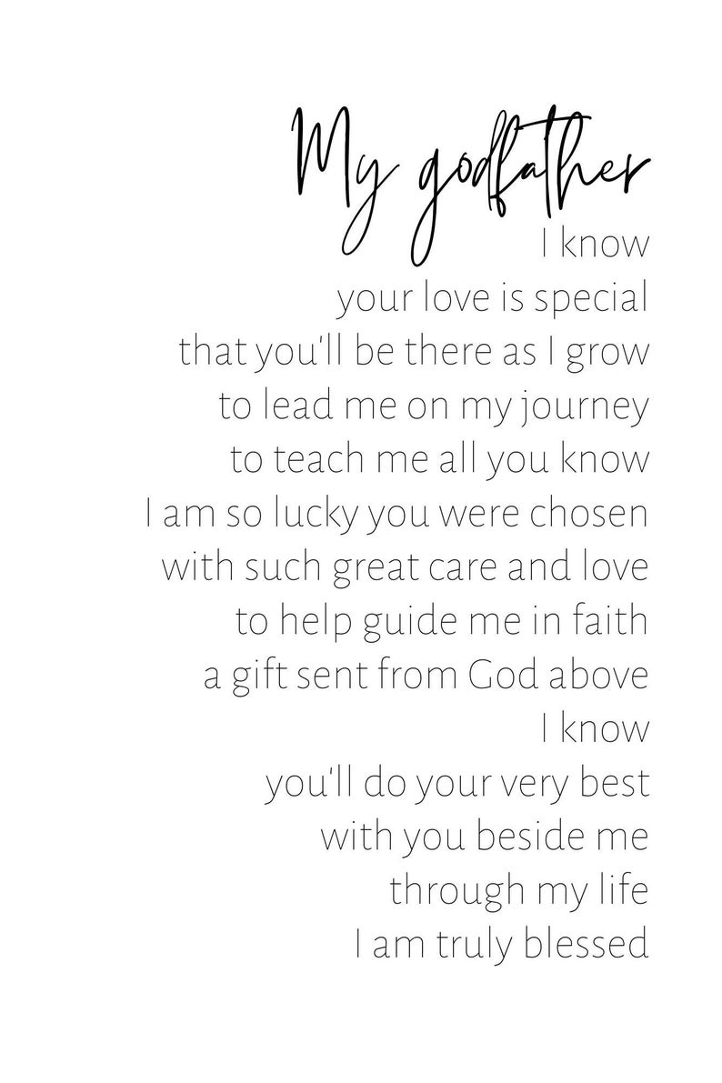 Godmother / Godfather Digital Download Print SVG PNG Baptism Print - Etsy