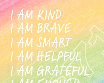 Affirmations for Kids, Classroom Posters, I Am Affirmations, Playroom ...