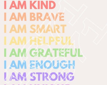 Affirmations for Kids, Classroom Posters, I Am Affirmations, Playroom ...