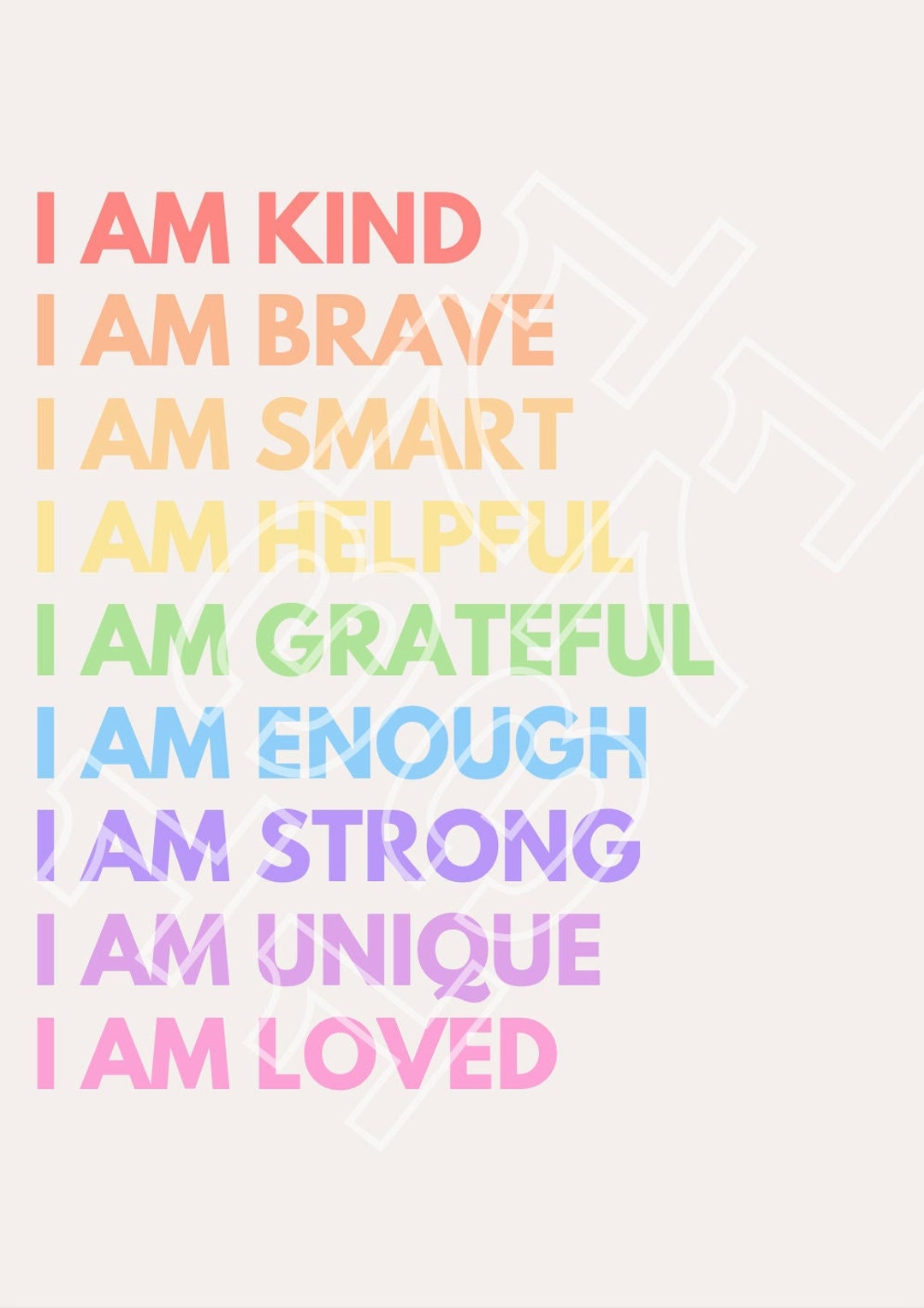 Affirmations for Kids, Classroom Posters, I Am Affirmations, Playroom ...