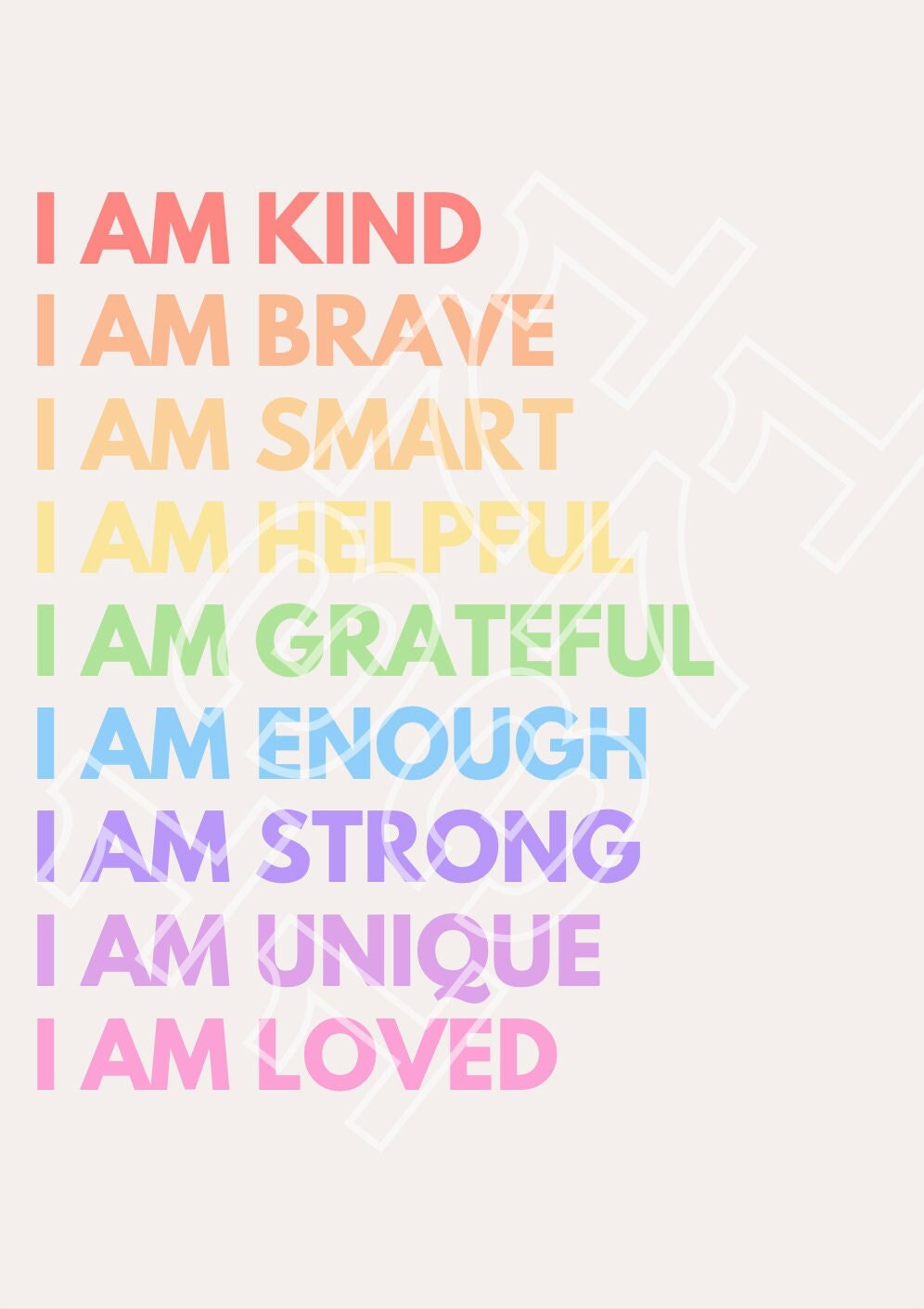 Affirmations for Kids, Classroom Posters, I Am Affirmations, Playroom ...