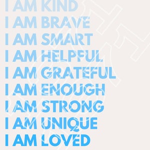 Affirmations for Kids, Classroom Posters, I Am Affirmations, Playroom ...