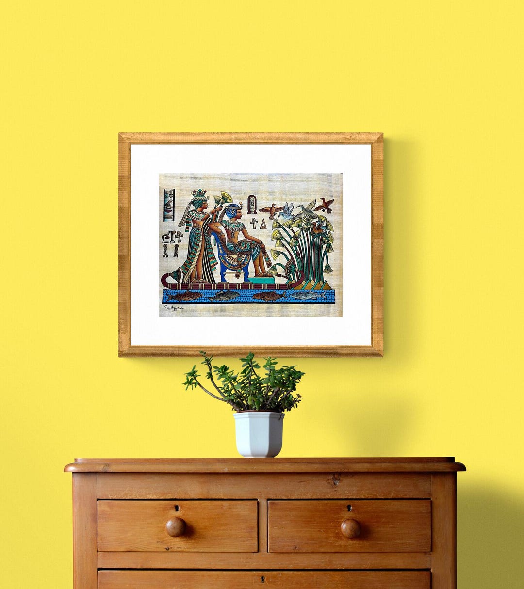 Framed Egyptian Papyrus Art, Egyptian Art, Egyptian Decor, Ancient ...