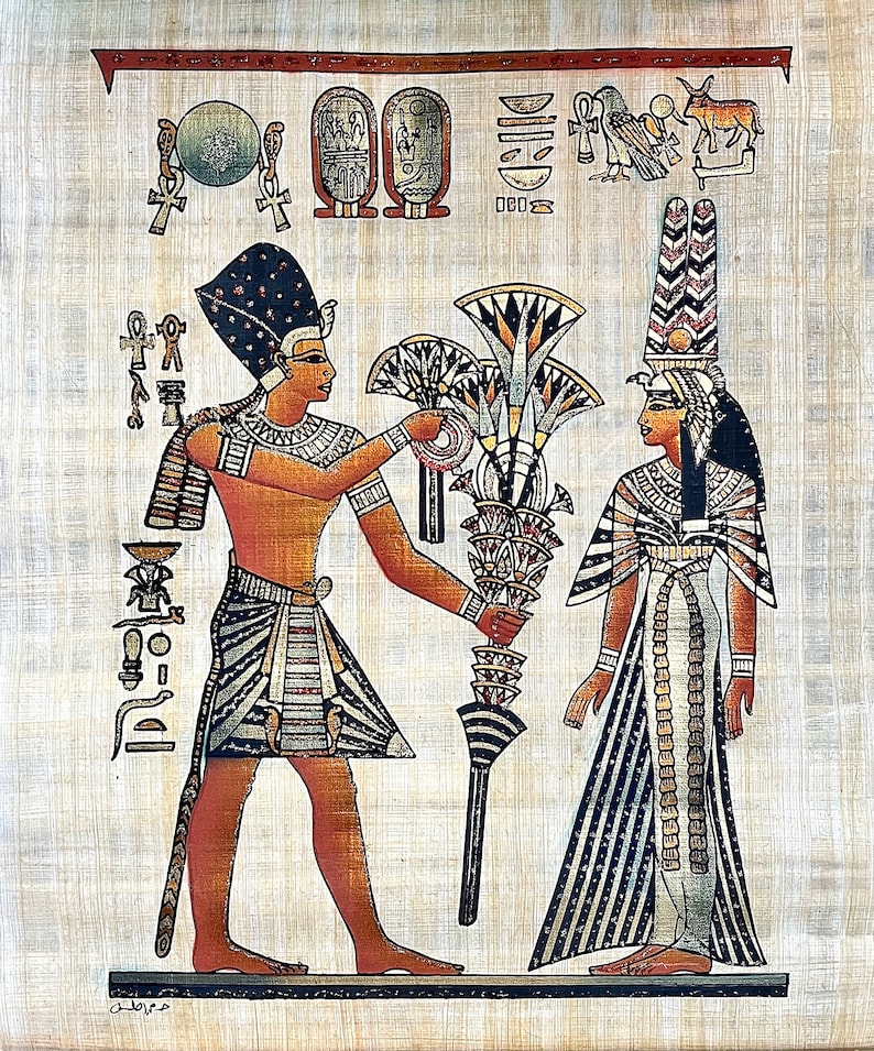 Framed Egyptian Papyrus Art, Egyptian Art, Egyptian Decor, Ancient ...