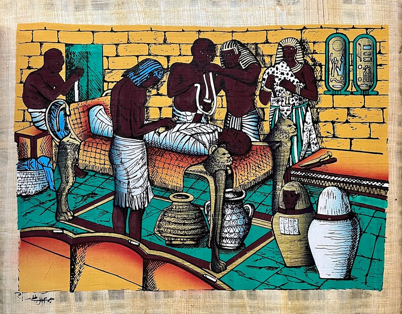 Framed Egyptian Papyrus Art, Egyptian Art, Egyptian Decor, Ancient ...