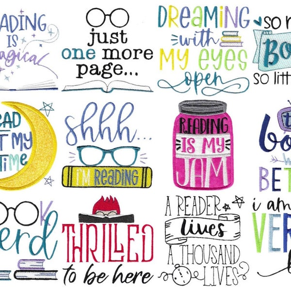 Reading Embroidery - Etsy