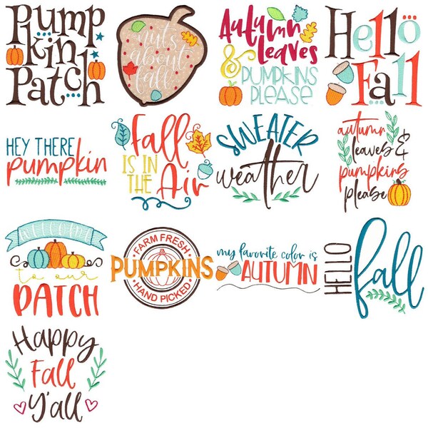 Fall Embroidery - Etsy