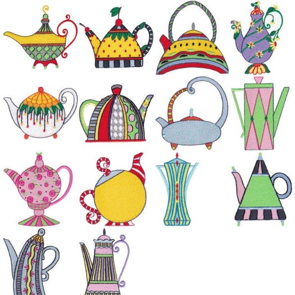 Teapot Applique - Etsy