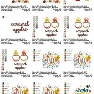 Autumn Sayings - 12 Machine Embroidery Designs - Multiple Sizes ...