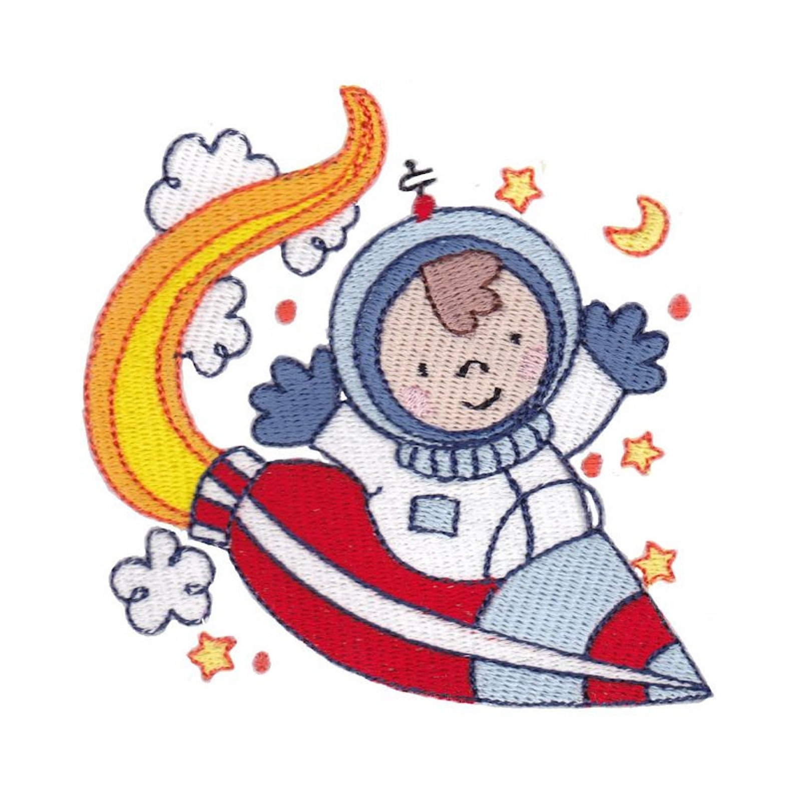 Step Into Space Design 4 Filled Stitch Machine Embroidery | Etsy