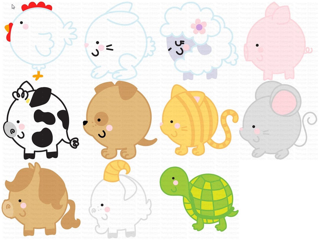 Round Animals SVG Bundle - Clipart, SVG, Cut Files, Printables ...