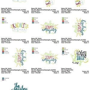 Motivational Sayings - 15 Machine Embroidery Designs - Multiple Sizes ...