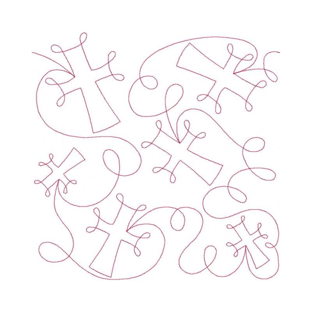 Crosses Quilt Block - Digital Pantograph for Long Arm Quilting Machines - E2E Quilt Block, Cross ...