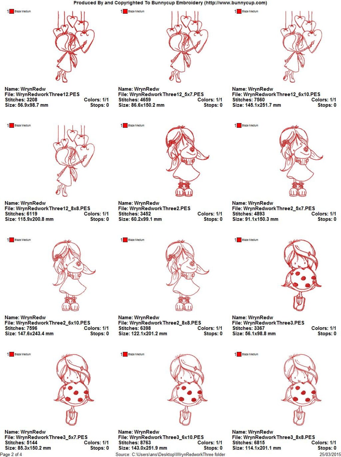 Wryn Redwork Three - Redwork Machine Embroidery Designs - 4x4 5x7 6x10 8x8 Inch Hoop Sizes ...