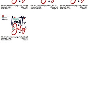 Happy Fourth of July Embroidery Design - 4x4 5x7 6x10 8x8 Sizes ...