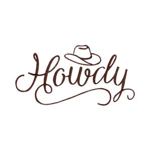 Howdy Embroidery Design - 4x4 5x7 6x10 8x8 Sizes Included - Cute ...