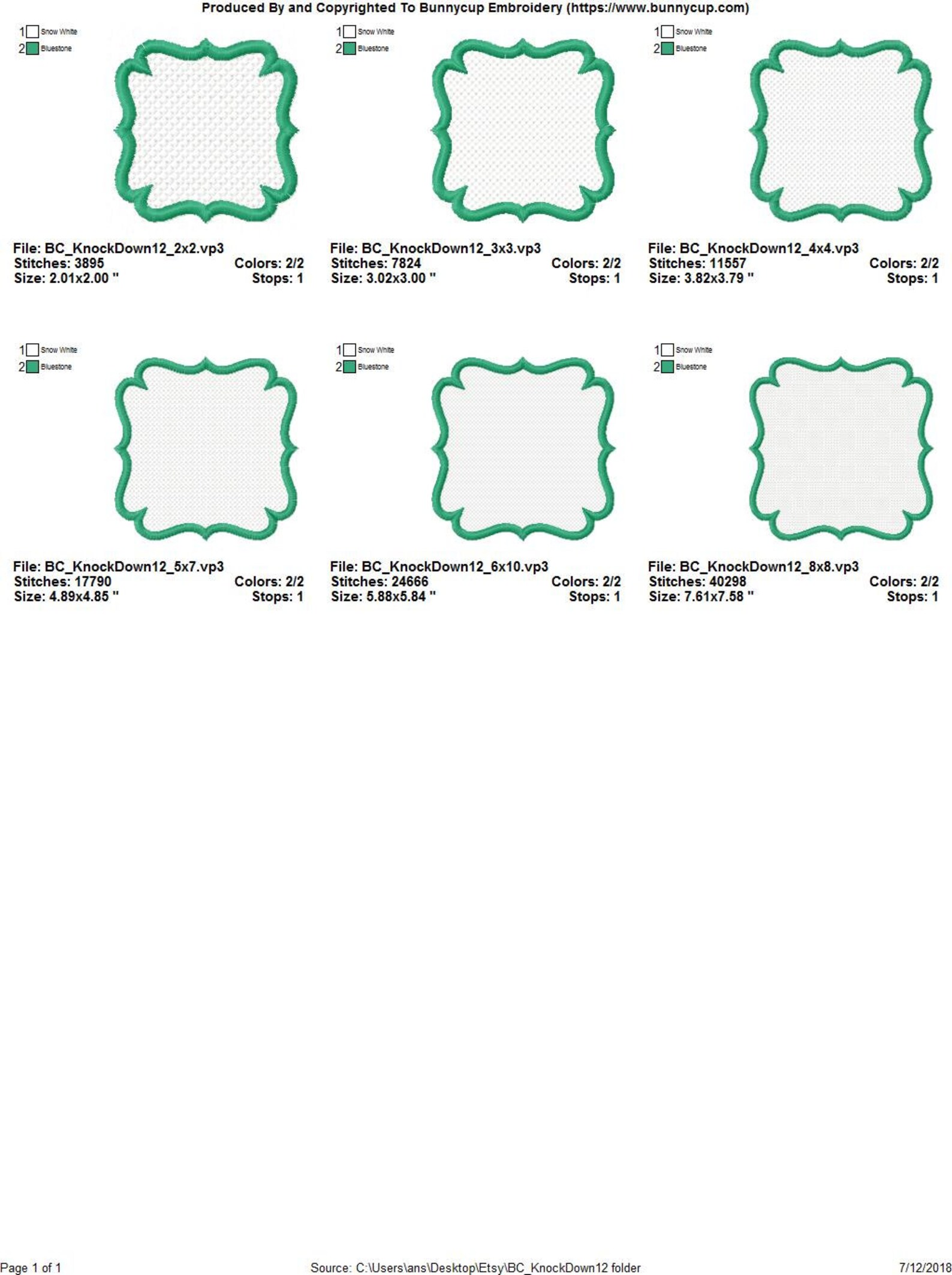 Knock Down Design 12 Machine Embroidery Design Multiple Sizes - Etsy