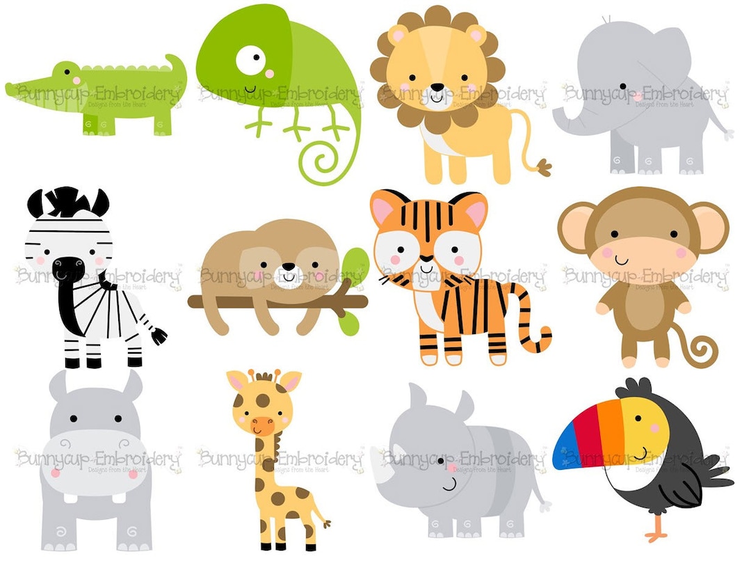 Boxy Jungle Animals SVG - 12 SVG, Clip Art, Cut and Printable Files ...