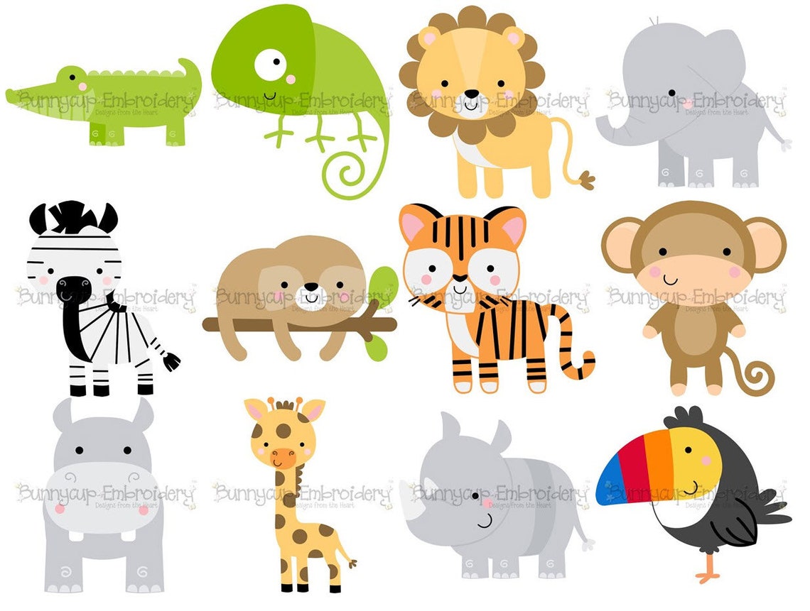 Boxy Jungle Animals SVG 12 SVG Clip Art Cut and Printable - Etsy