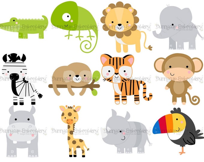 Jungle Animals Svg, Cute Animals Svg, Jungle Svg, Jungle Dxf, Jungle ...