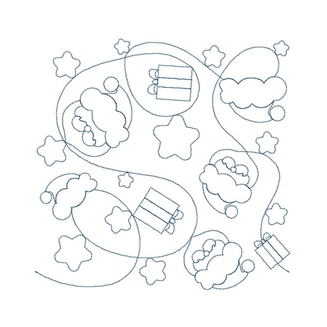 Santa Quilt Block - Digital Pantograph for Long Arm Quilting Machines ...