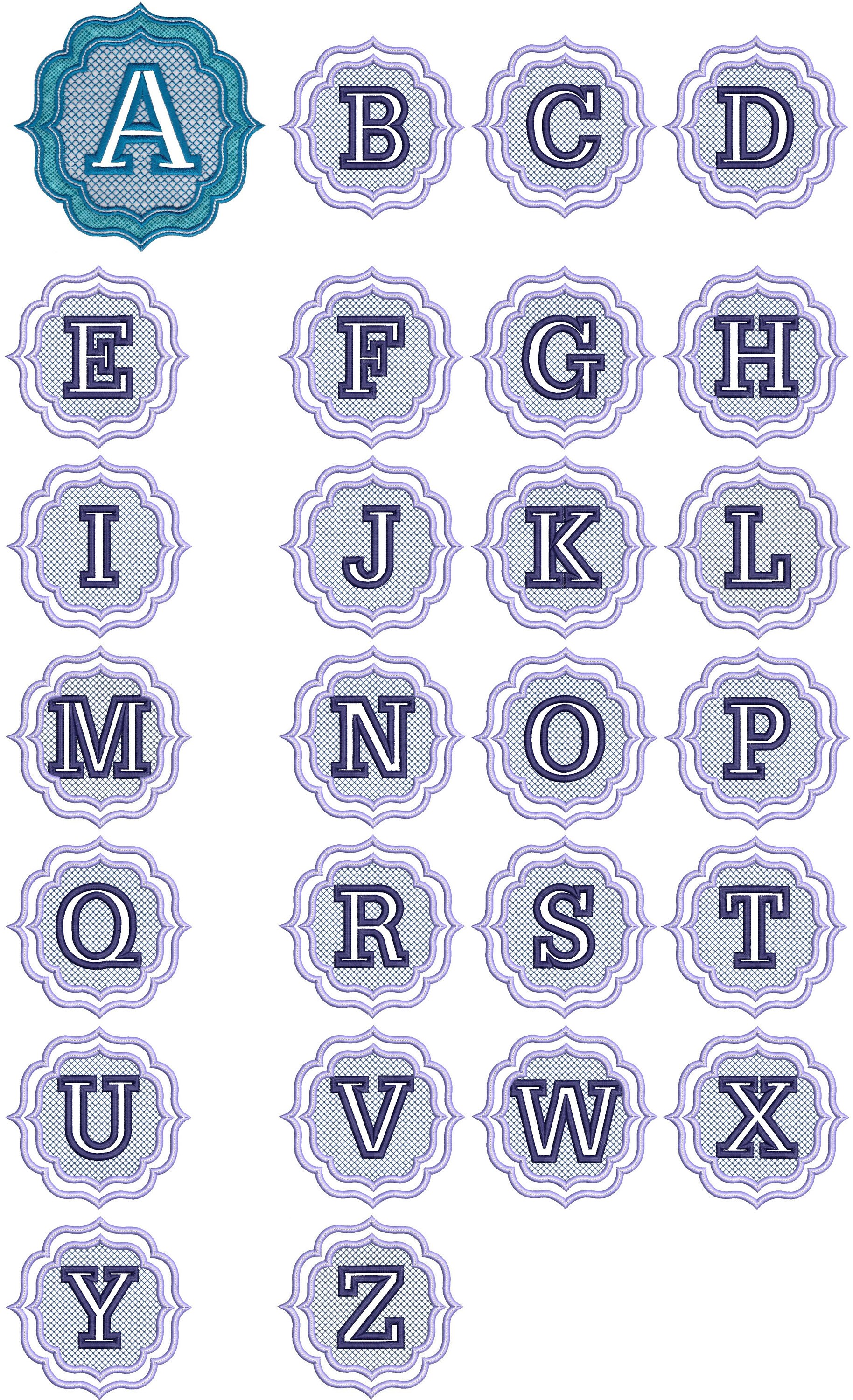 Embossed Monogram Font 26 Machine Embroidery Designs 5 6 | Etsy