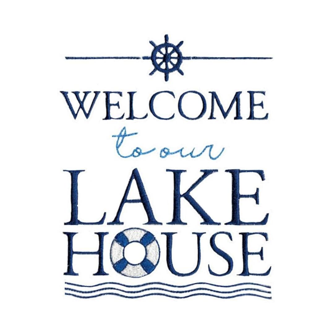 Lake House Design 9 - Filled Stitch Machine Embroidery Design - 5x7 ...