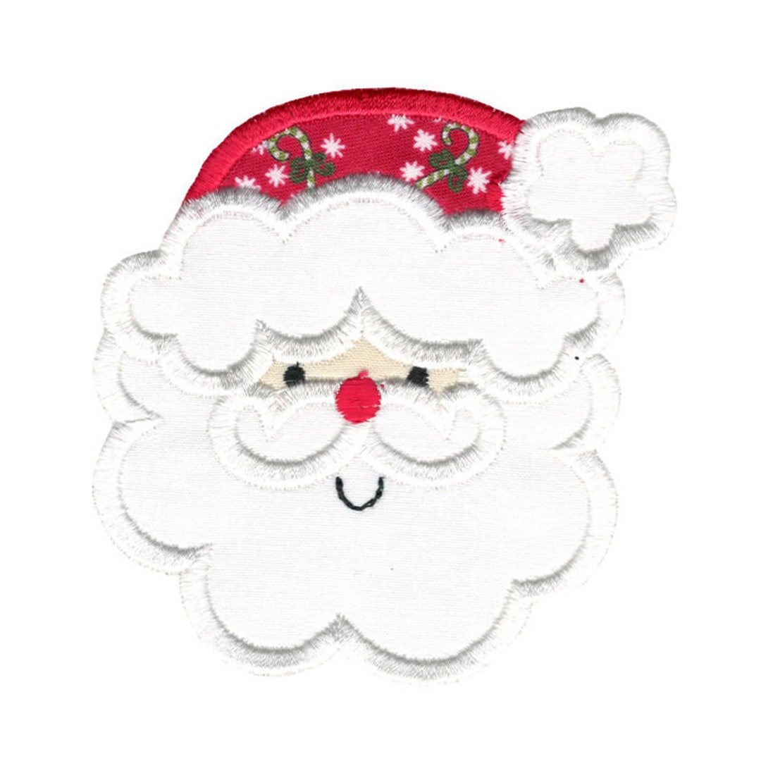 Cute Applique Santa Face Embroidery Design - 4x4 5x7 6x10 8x8 Sizes ...
