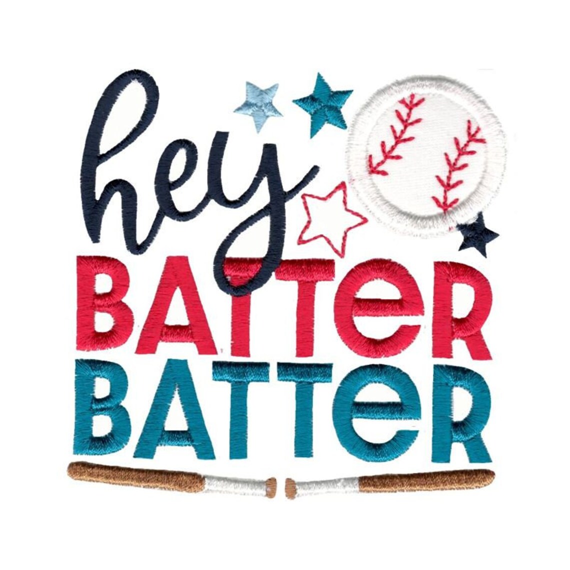 Hey Batter Batter - Machine Embroidery Design - 4x4 5x7 6x10 8x8 Sizes ...