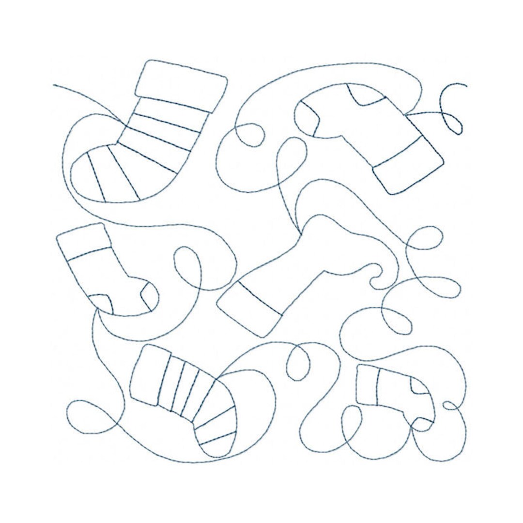 Christmas Stockings Quilt Block - Digital Pantograph for Long Arm ...
