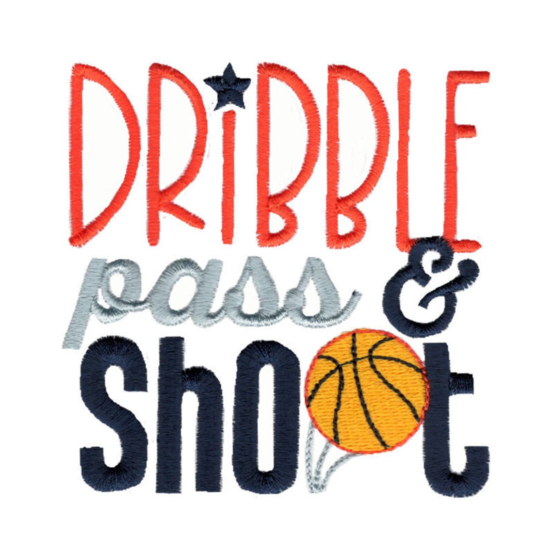 Dribble Pass & Shoot - Machine Embroidery Design - 4x4 5x7 6x10 Sizes ...