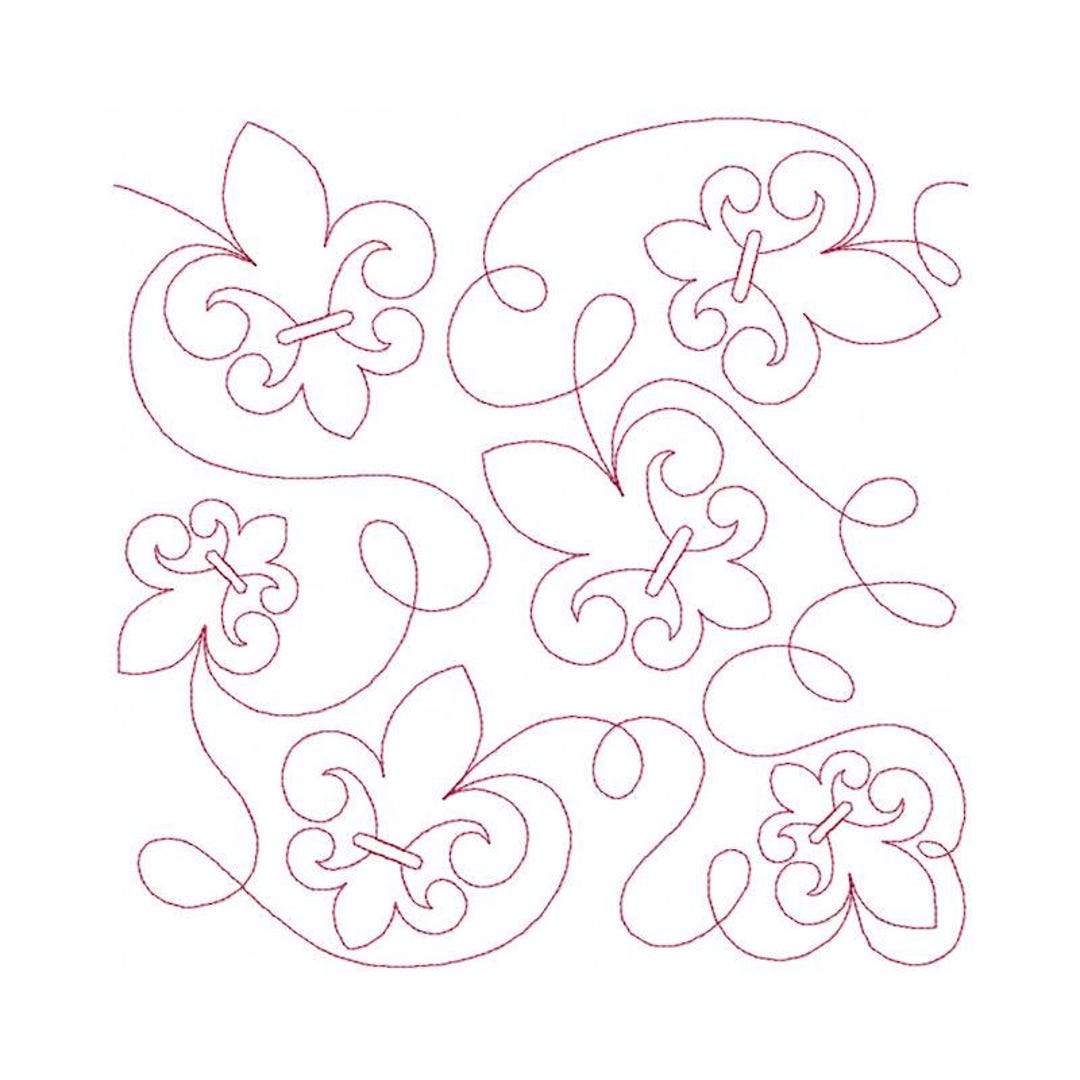 Fleur De Lis Quilt Block - Digital Pantograph for Long Arm Quilting Machines - Fleur De Lis E2E ...