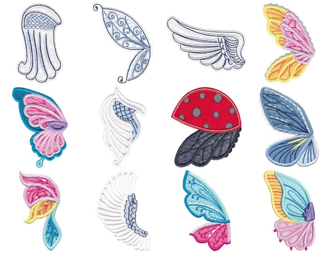 Wings Applique - 12 Different Applique Machine Embroidery Designs - Etsy