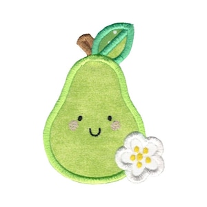 Applique Pear Embroidery Design - 4x4 5x7 6x10 8x8 Sizes Included ...