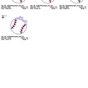 Softball - Machine Embroidery Design - 4x4 5x7 6x10 8x8 Sizes Included ...