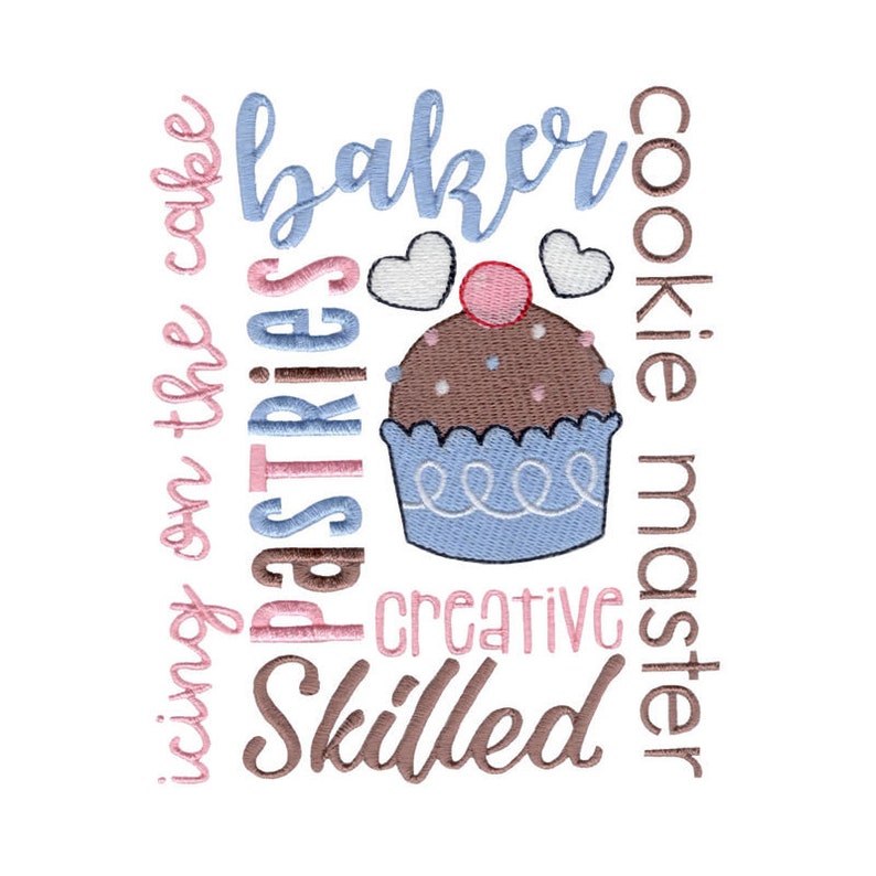 Baker Subway Art - Machine Embroidery Design - 5x7 6x10 8x8 Sizes ...