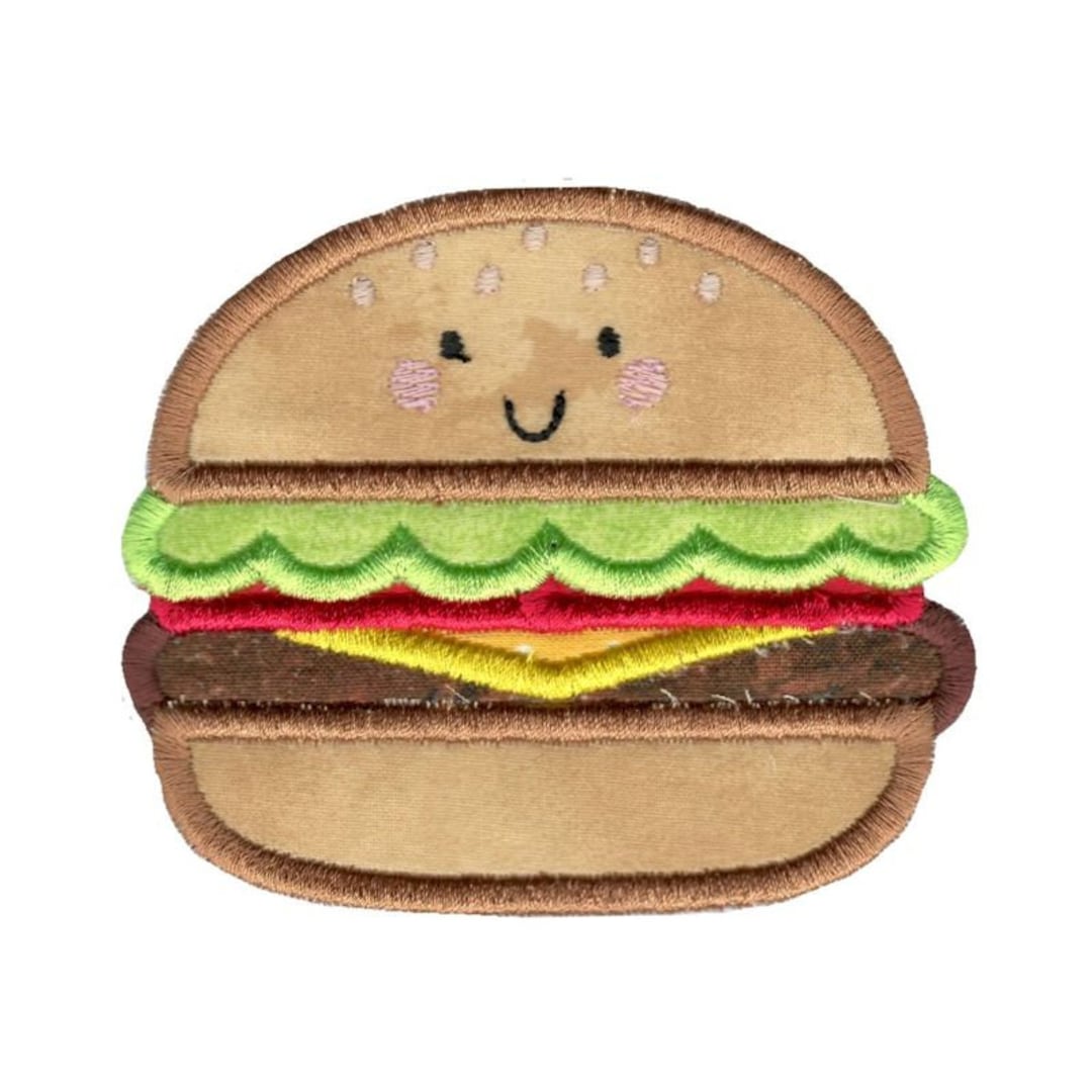 Hamburger Applique Embroidery Design - 4x4 5x7 6x10 8x8 Sizes Included ...