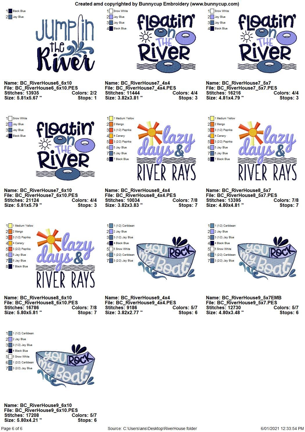 River House 22 Machine Embroidery Designs Multiple Sizes - Etsy