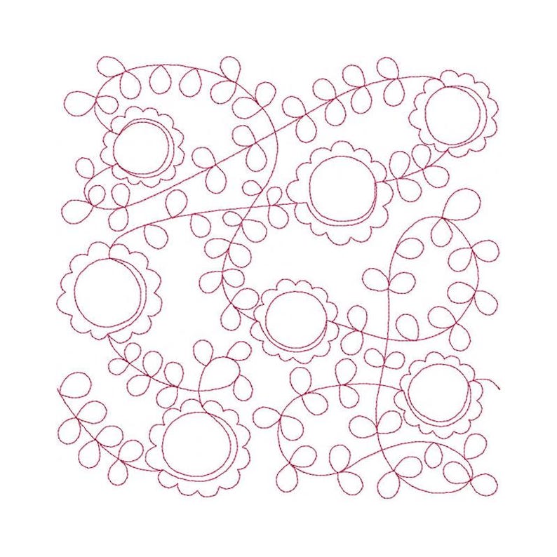 Spring Flower Quilt Block Embroidery Design - Multiple Sizes Included ...