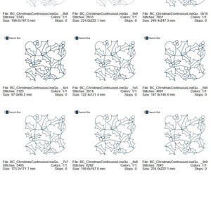 Holly Quilt Block Embroidery Design - Multiple Sizes Included - E2E Quilt Block, Christmas Edge ...