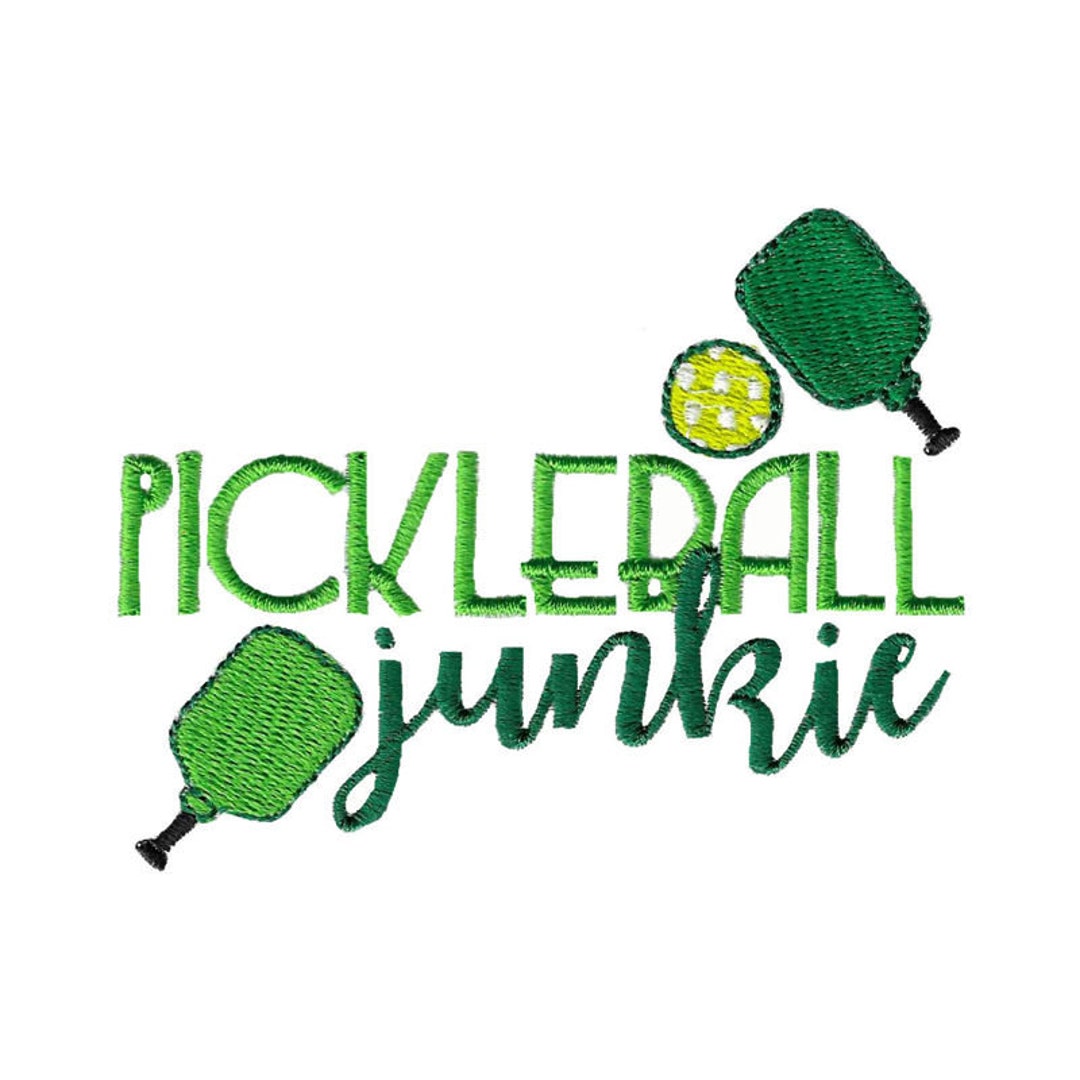 Pickleball Junkie Embroidery Design - 4x4 5x7 6x10 8x8 Sizes Included ...
