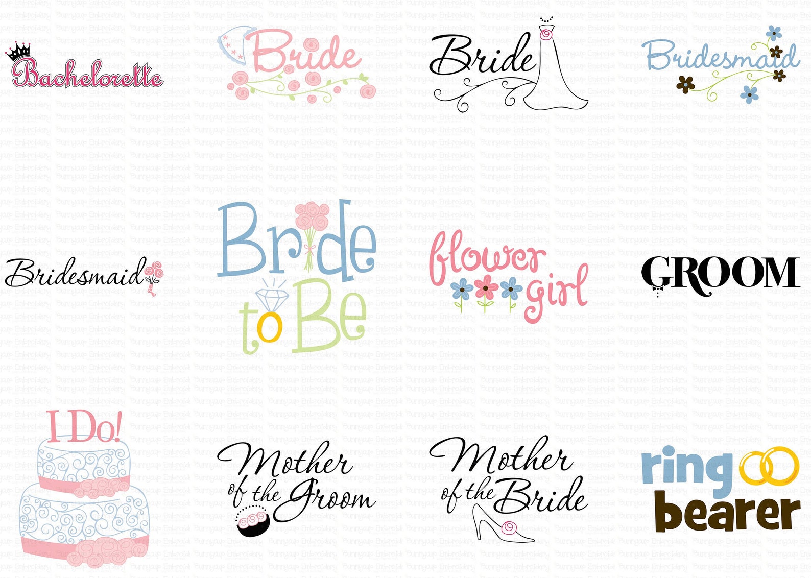 Wedding Sentiments Bundle - Clipart and SVG - 12 Different SVG and ...