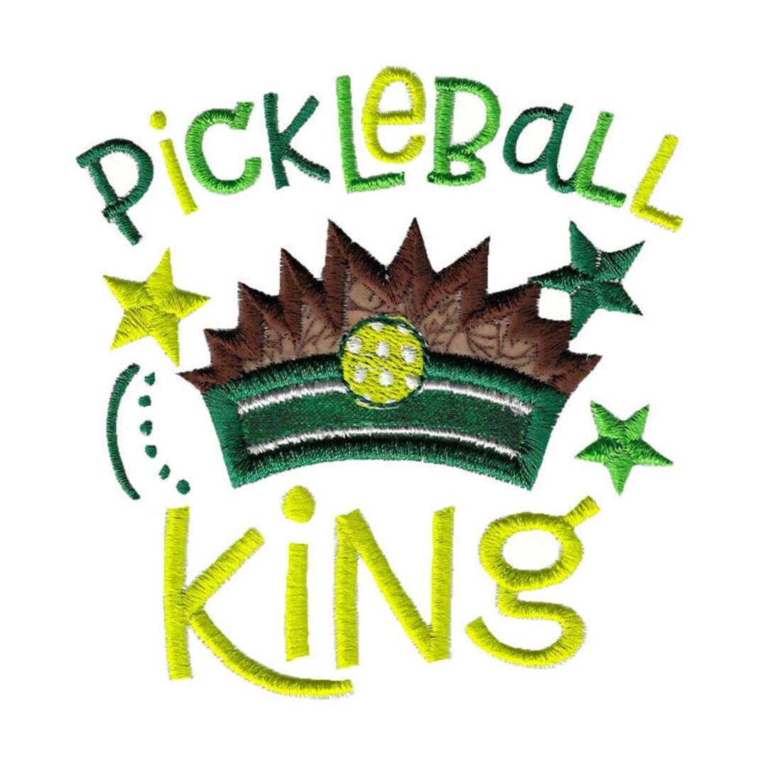 Pickleball King Embroidery Design - 4x4 5x7 6x10 8x8 Sizes Included ...