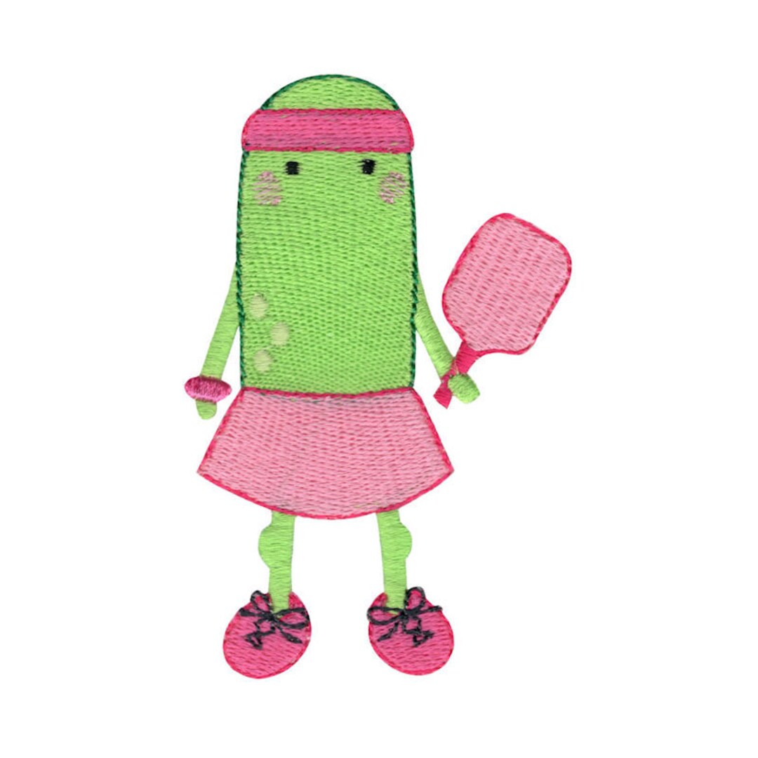 Girl Pickle Embroidery Design - 4x4 5x7 Sizes Included - Pickleball ...