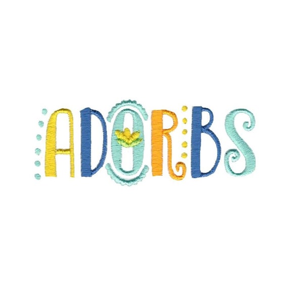 Adorbs Machine Embroidery Design 4x4 5x7 Sizes Included - Etsy