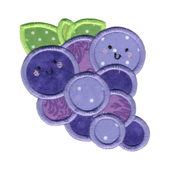 Applique Grapes Embroidery Design 4x4 5x7 6x10 8x8 Sizes - Etsy