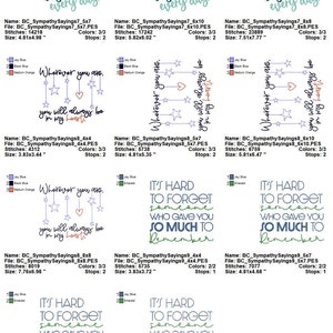 Sympathy Sayings - 12 Machine Embroidery Designs - Multiple Sizes ...