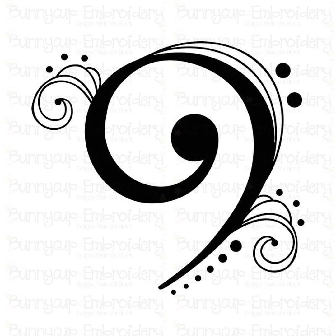 Music SVG - Bass Clef - Clipart and SVG - Personal and Small Business ...