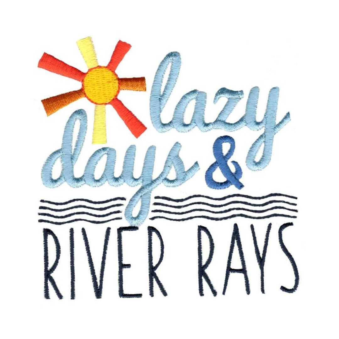 Lazy Days & River Rays - Filled Stitch Embroidery Design - 4x4 5x7 6x10 ...